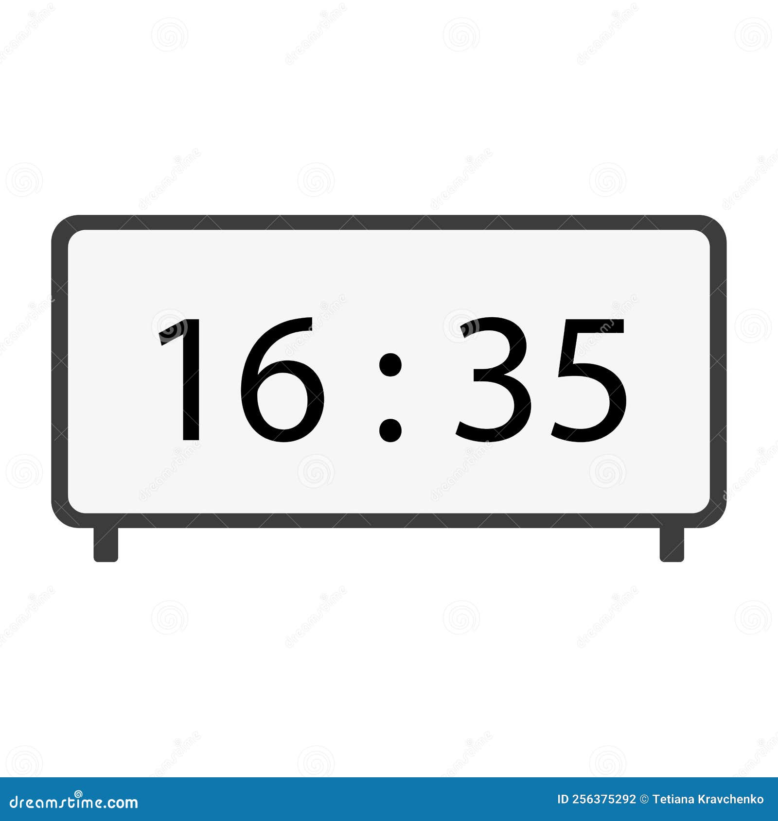 Black Electronic Clock Icon. Digital Data. Time Clock. Vector ...