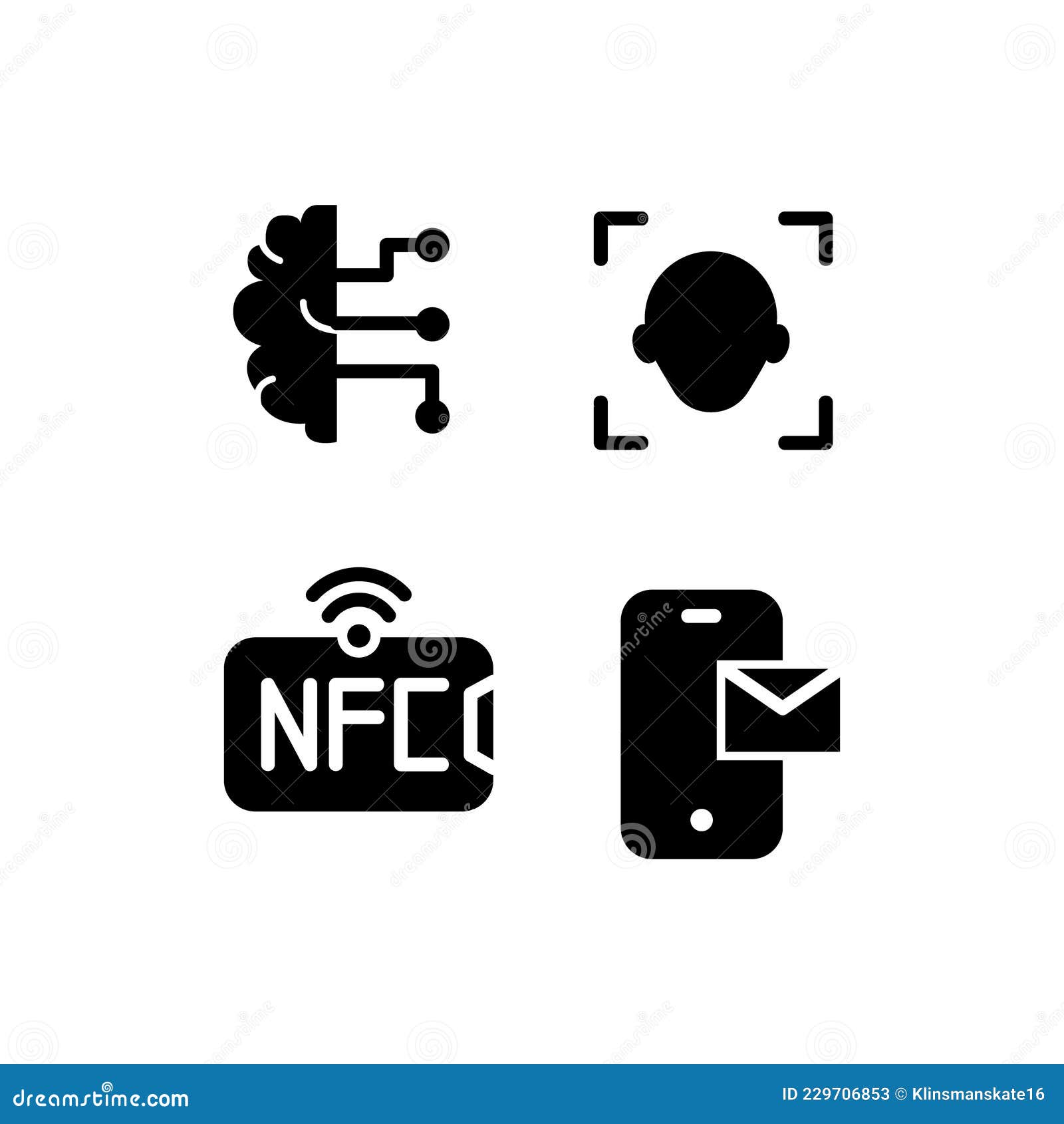 Black Electronic Icon Design Collection Isolated Stock Vector ...