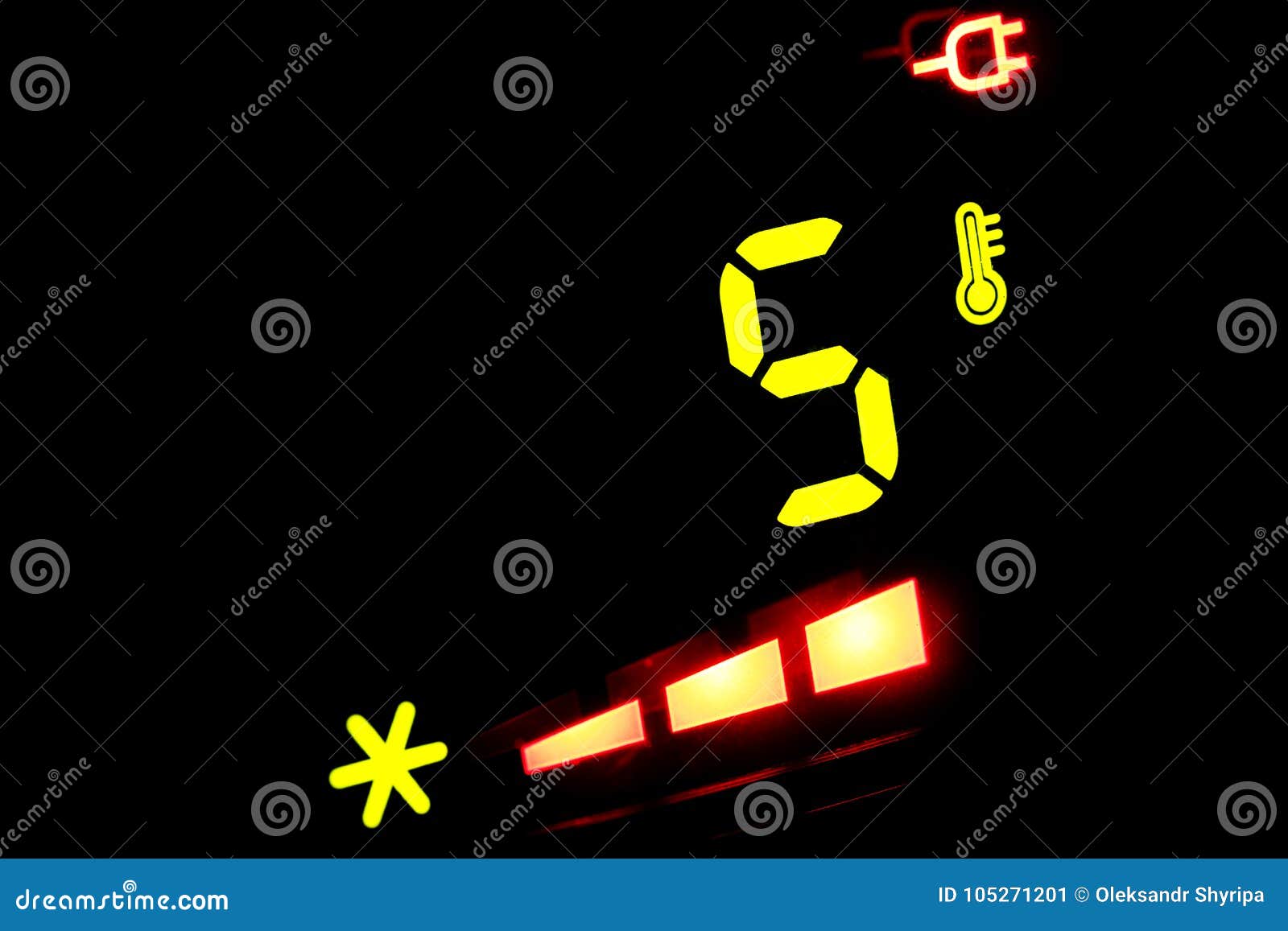 Electronic Thermometer -5 Degrees Celsius Stock Image - Image of energy ...