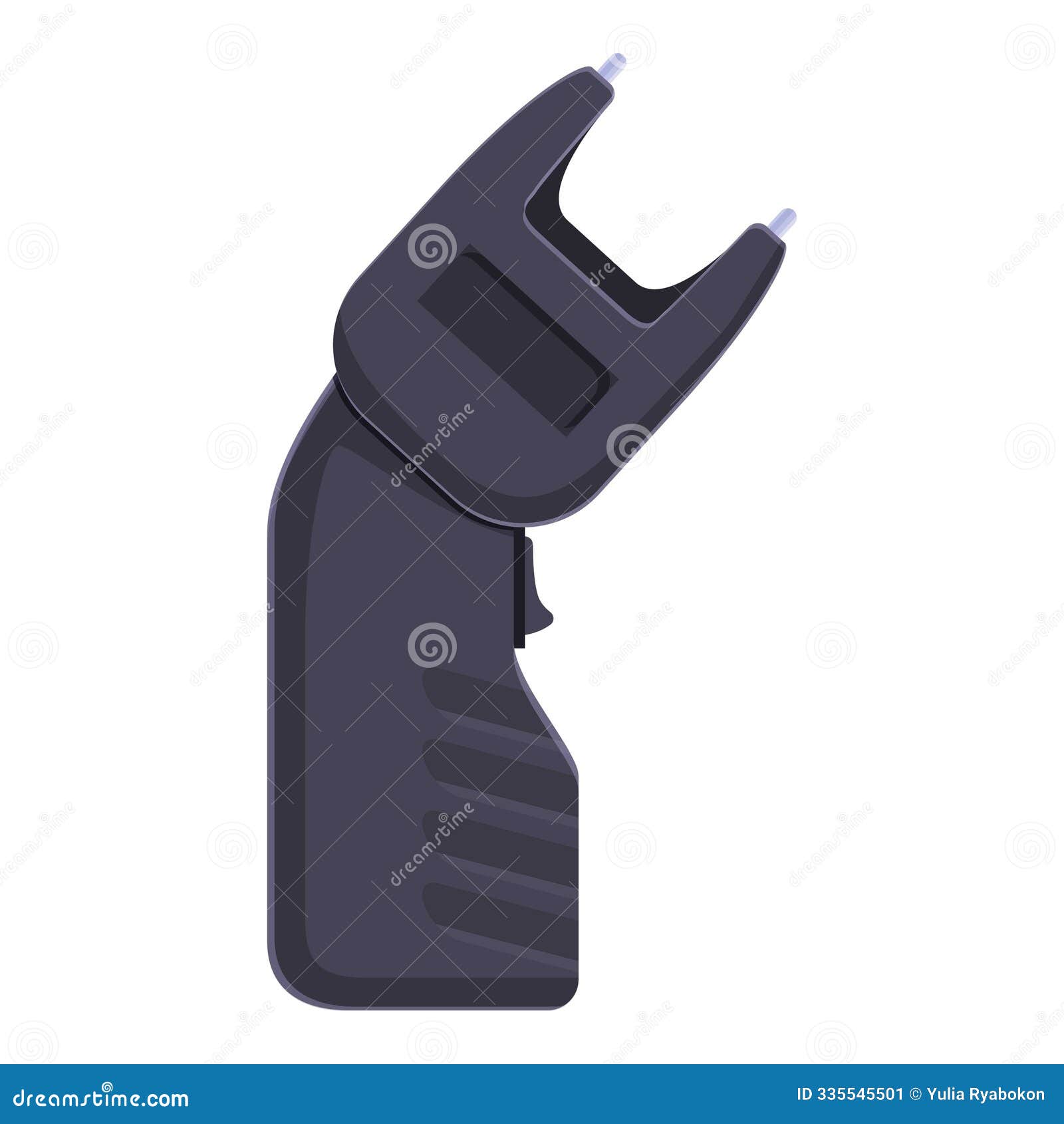 Black Electroshock Weapon Discharging Electricity Stock Illustration ...