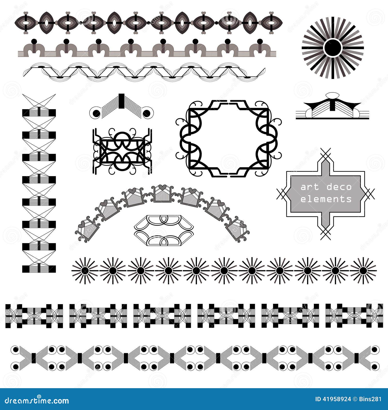 Black elements stock vector. Illustration of black, modern - 41958924