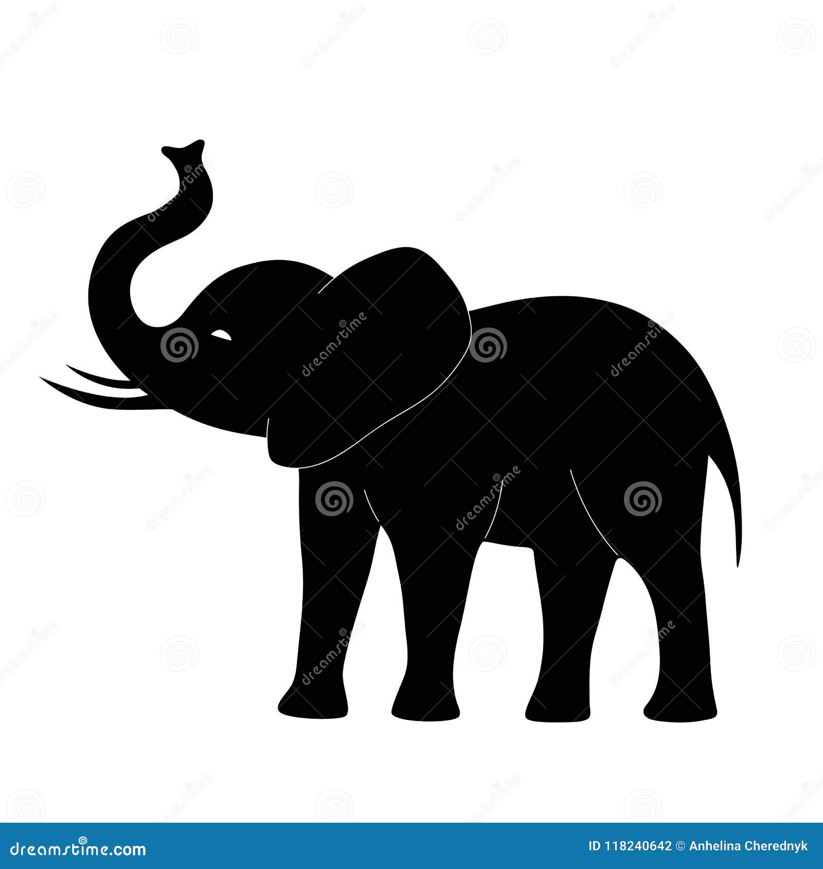 Black Elephant Icon Symbol Silhouette Stock Vector - Illustration of ...