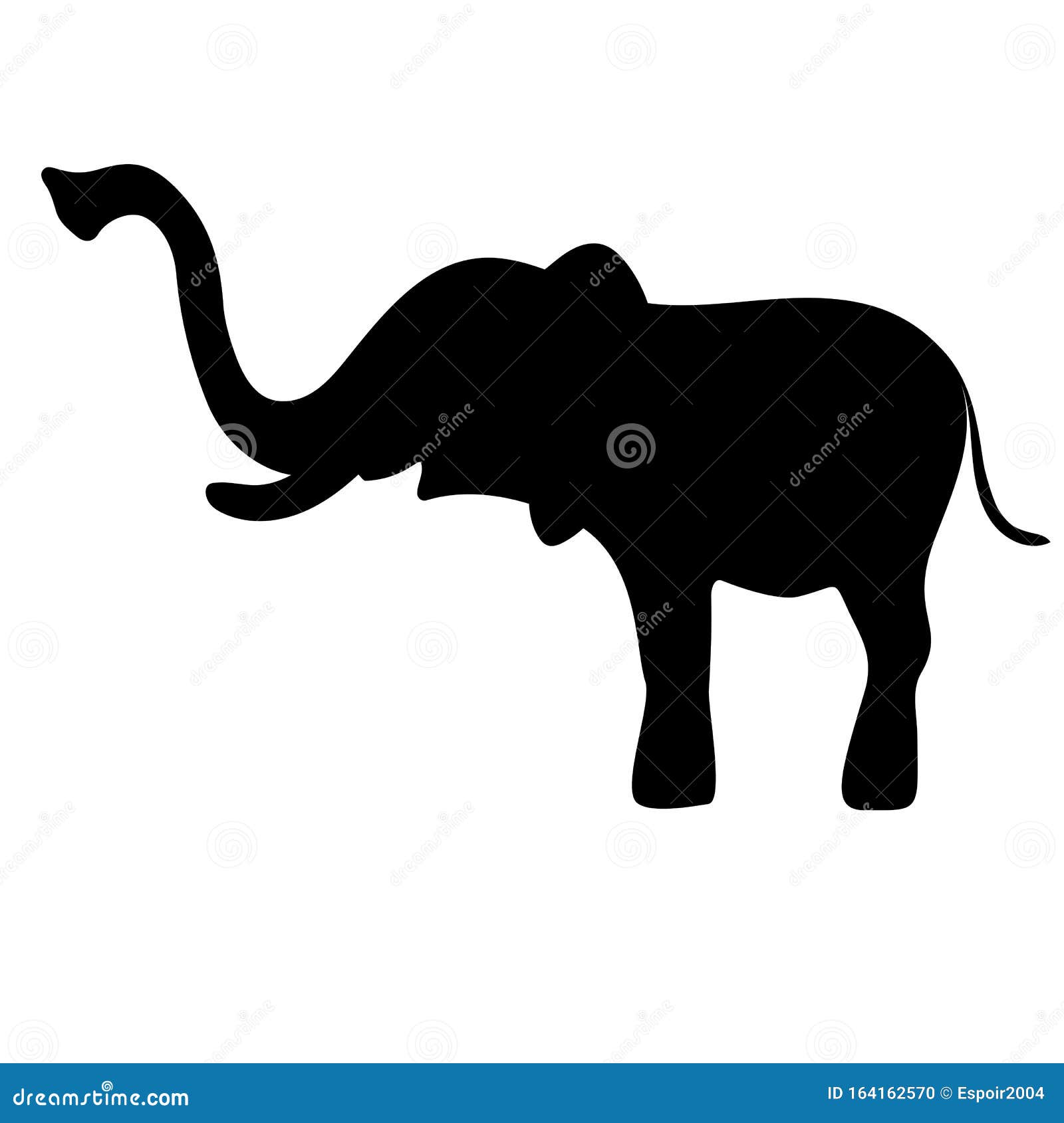 Black Elephant Silhouette. Vector Shadow. Stock Vector - Illustration ...