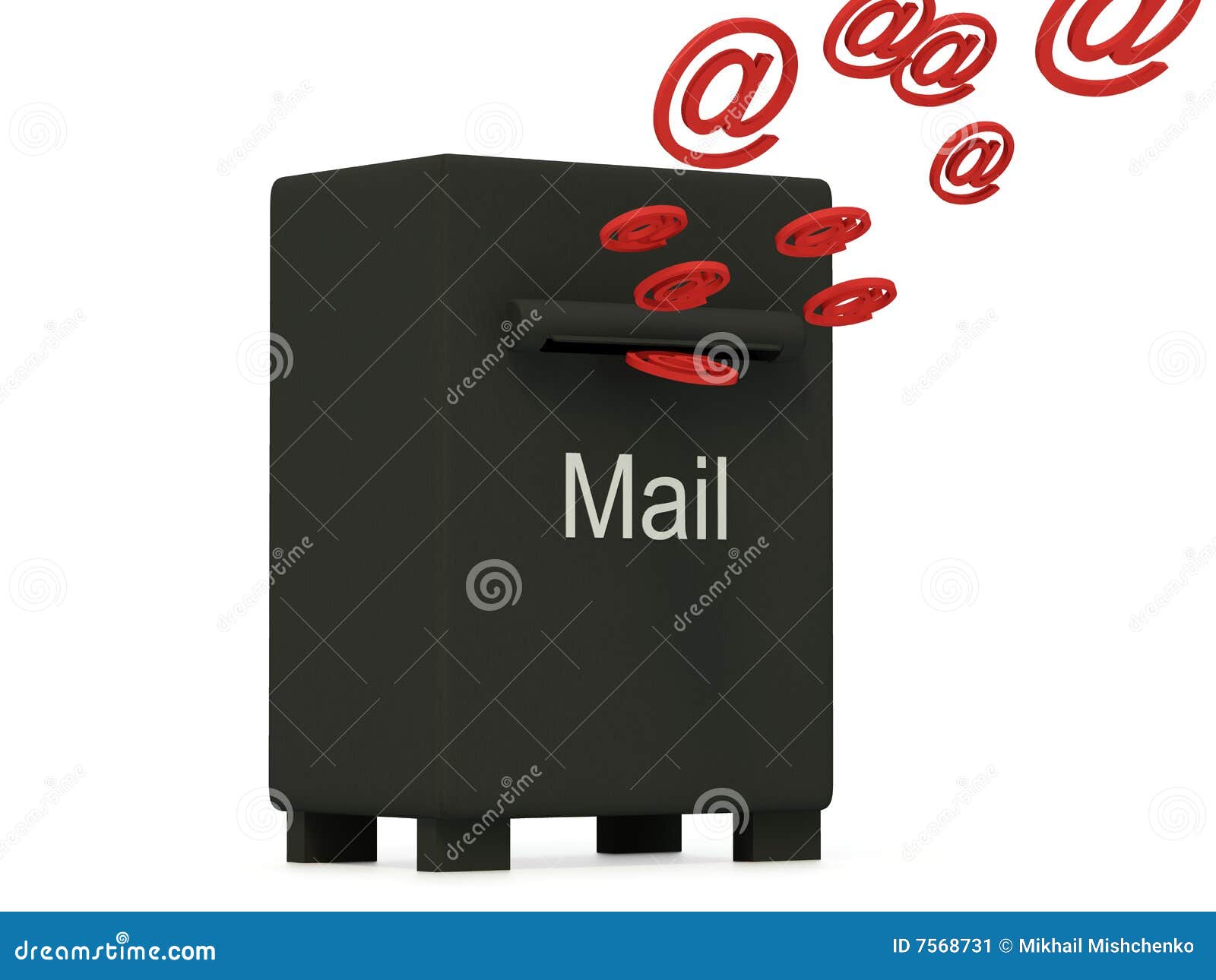 Black email box stock illustration. Illustration of mail - 7568731