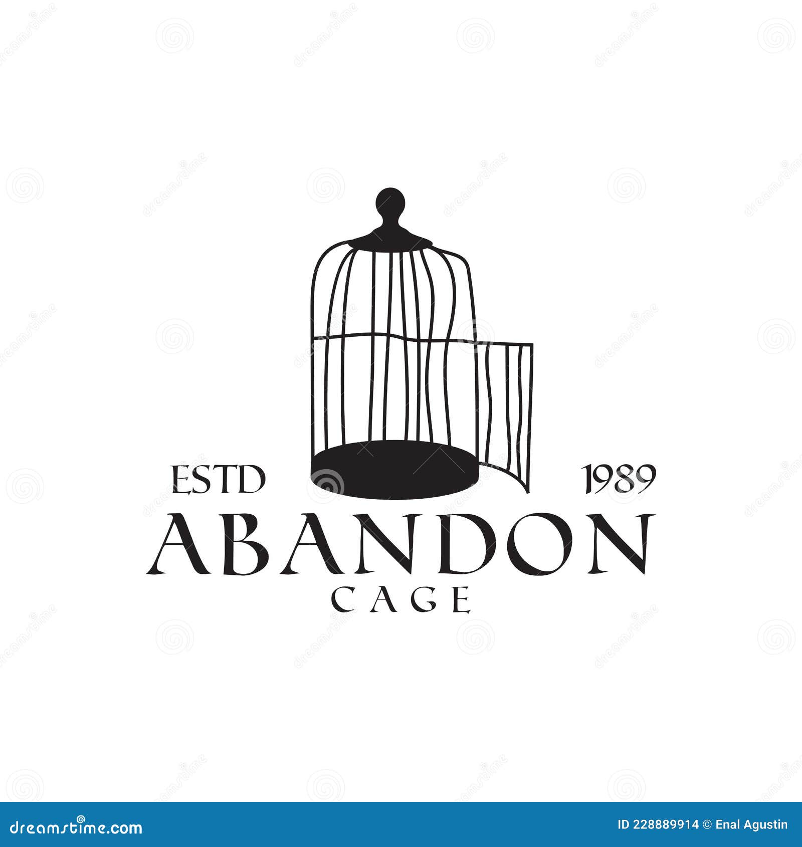 Black Empty Bird Cage Logo Design Stock Vector - Illustration of cell ...