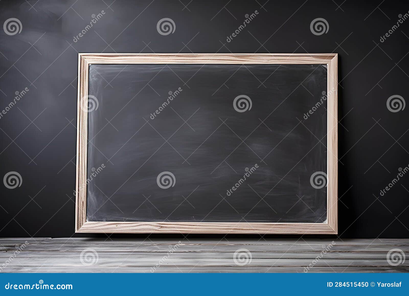 Black Empty Chalkboard With Copy Space For Mockup Stock Illustration