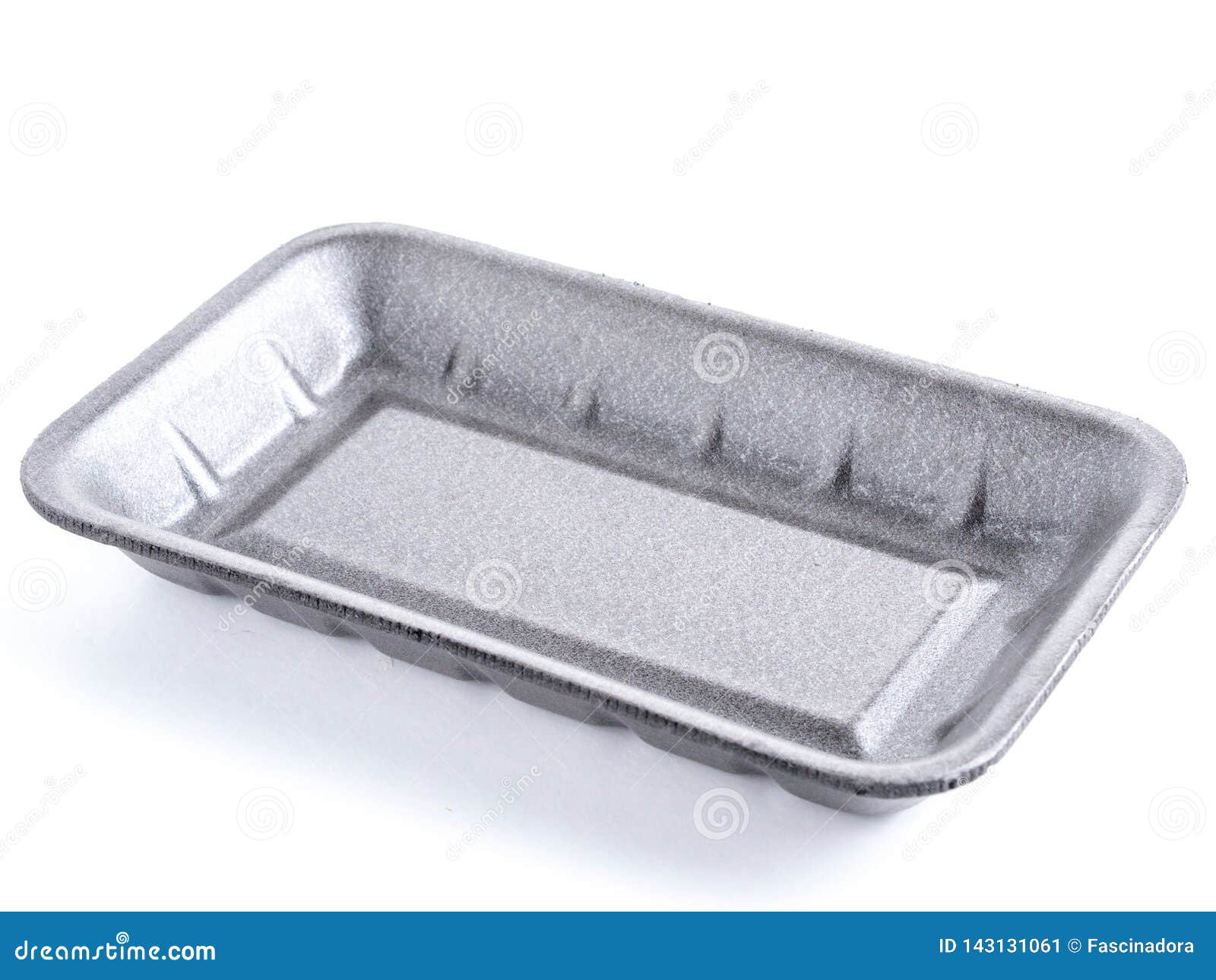 Black Empty Food Tray. Isolated on White Stock Image - Image of ...