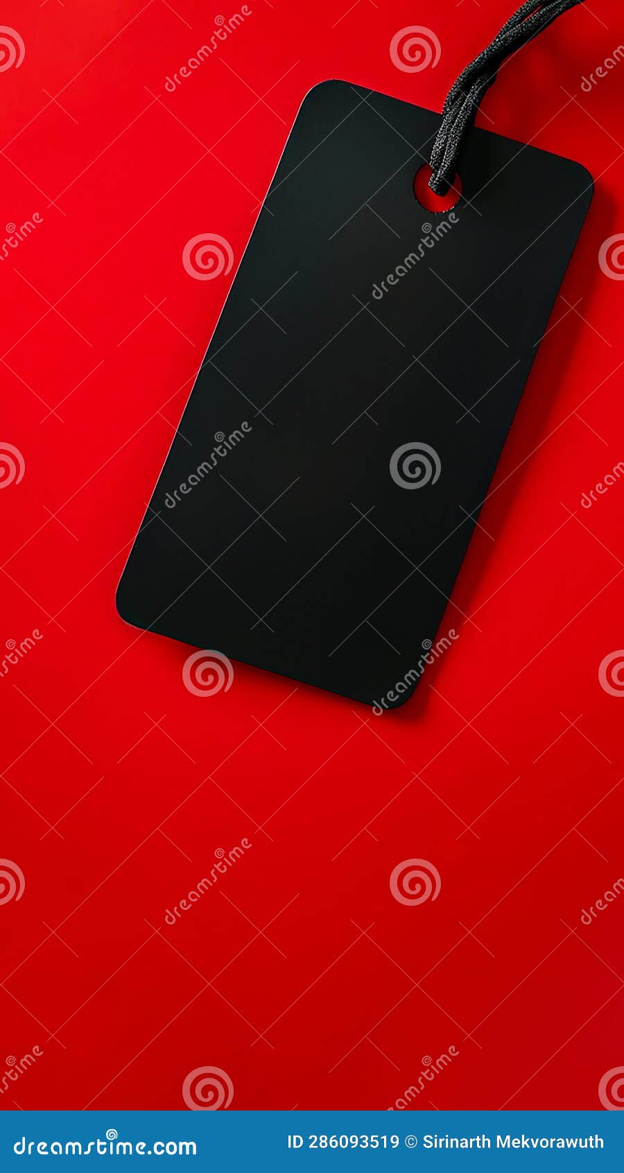 Black Empty Price Tag on Red Background. Black Friday Concept, Template ...