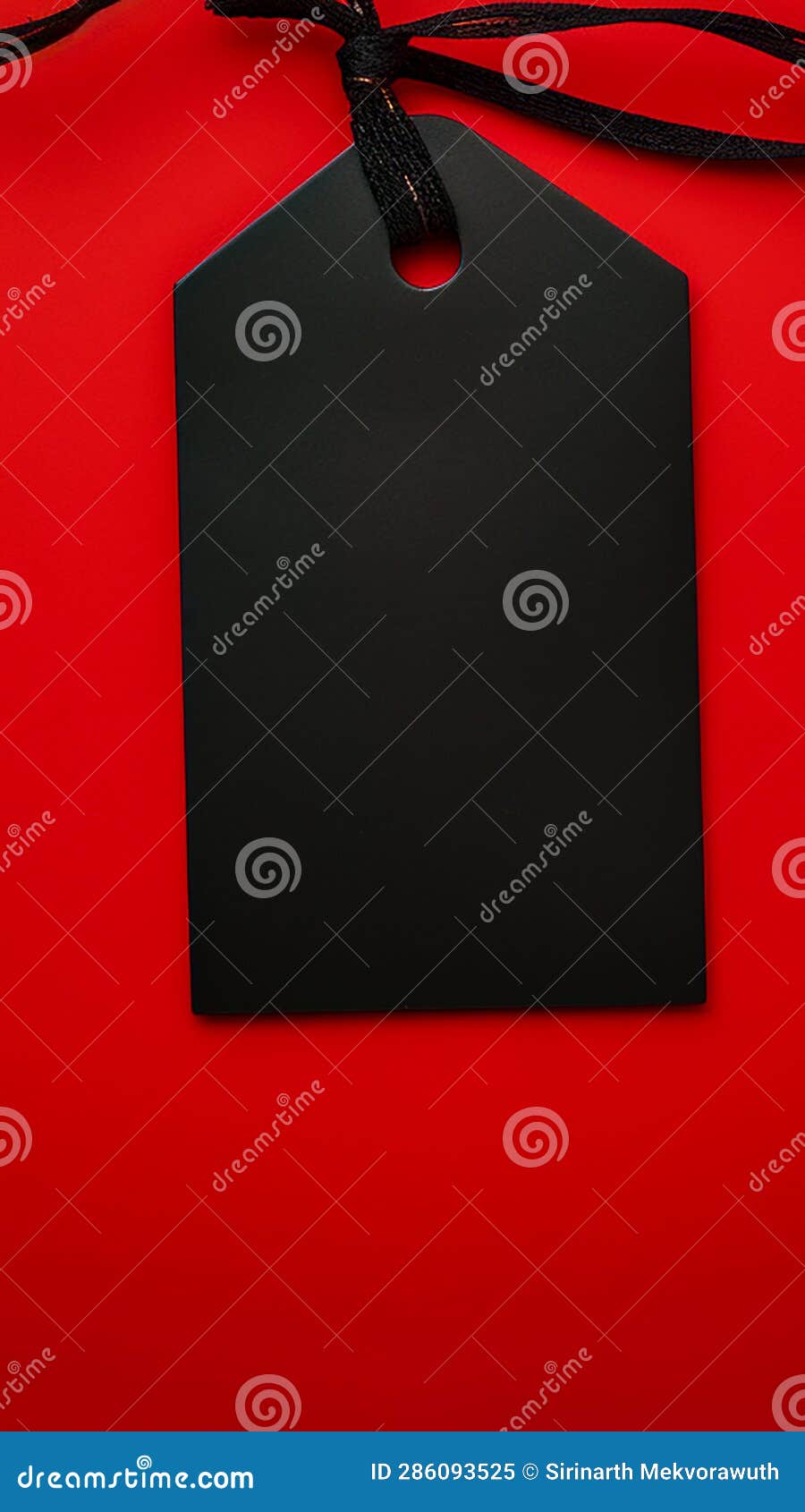 Black Empty Price Tag on Red Background. Black Friday Concept, Template ...