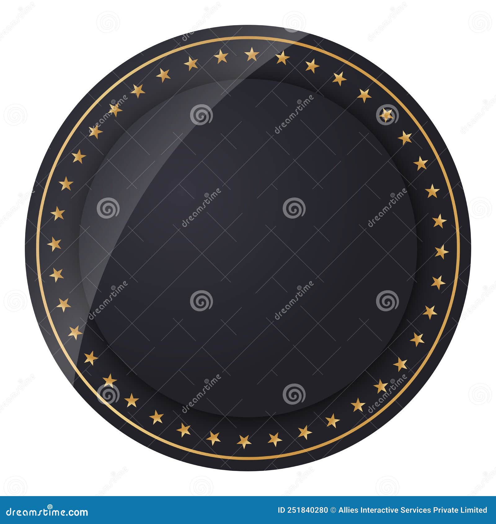 Black Empty Round Label Element on White Stock Illustration ...