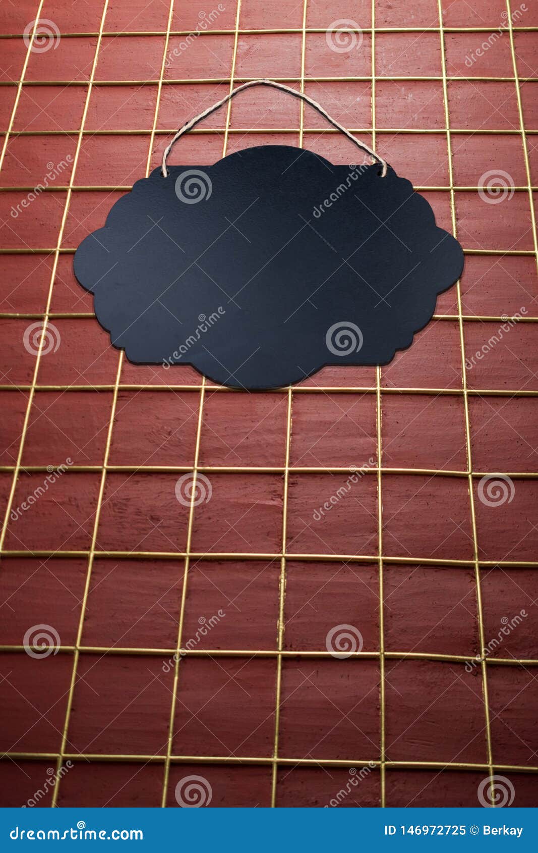 Black Empty Sign Board on Wall Background Stock Image - Image of ...