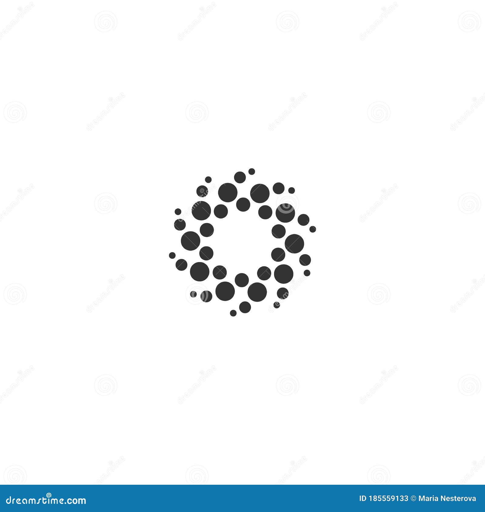 Black Energy Round Logo Isolated on White. Circles and Dotes Abstract ...