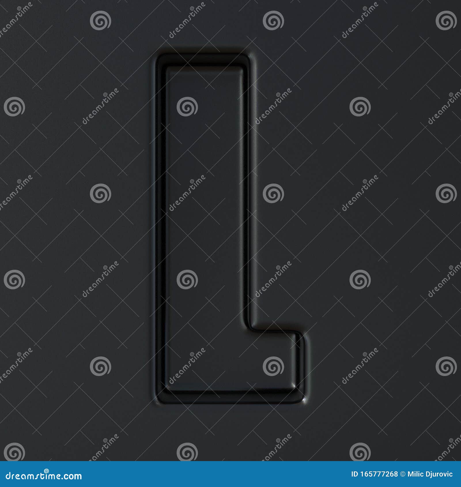 Black Engraved Font Letter L 3D Stock Illustration - Illustration of ...