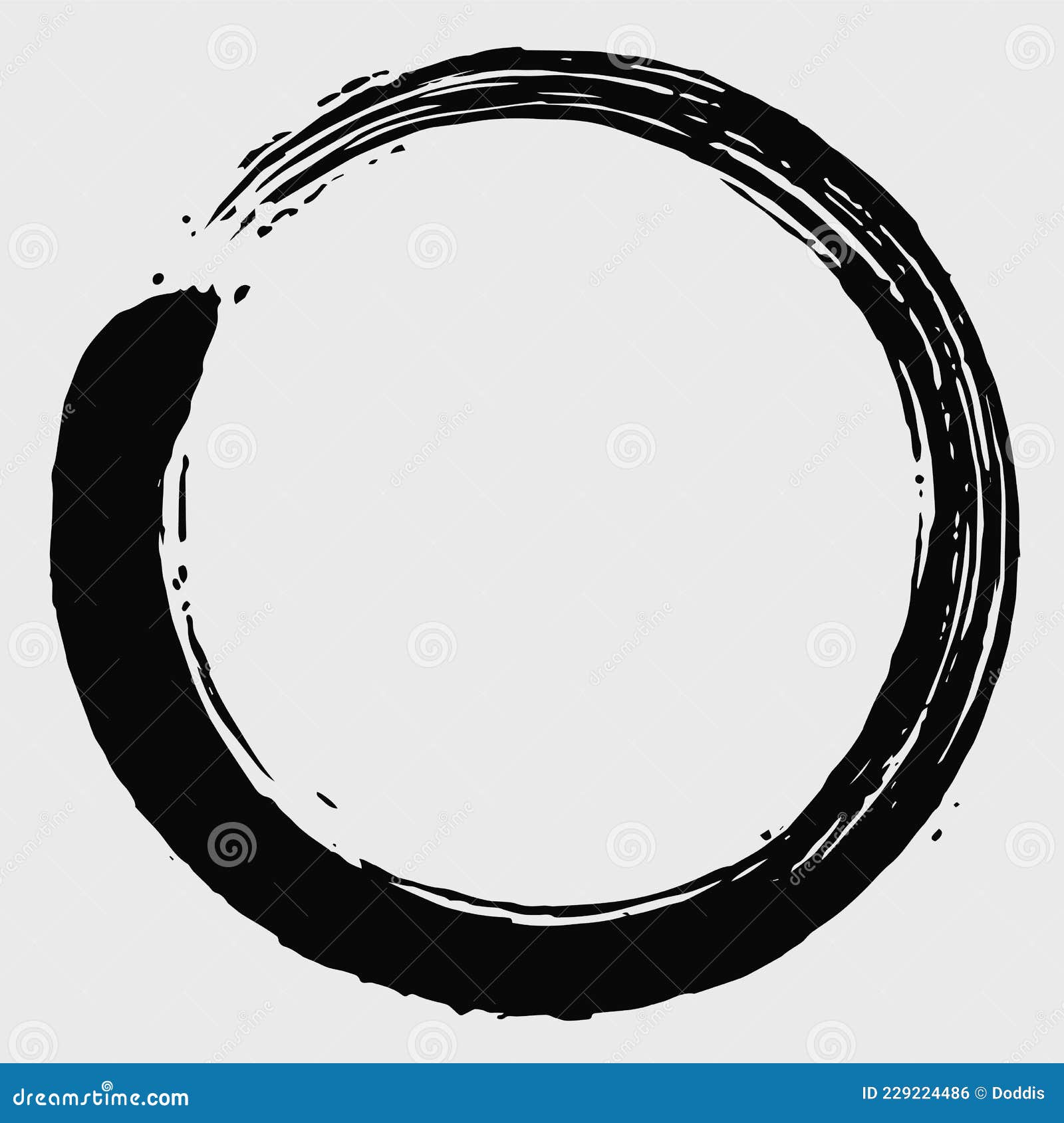 Black Enso Zen Circle On White Background. Vector | CartoonDealer.com ...