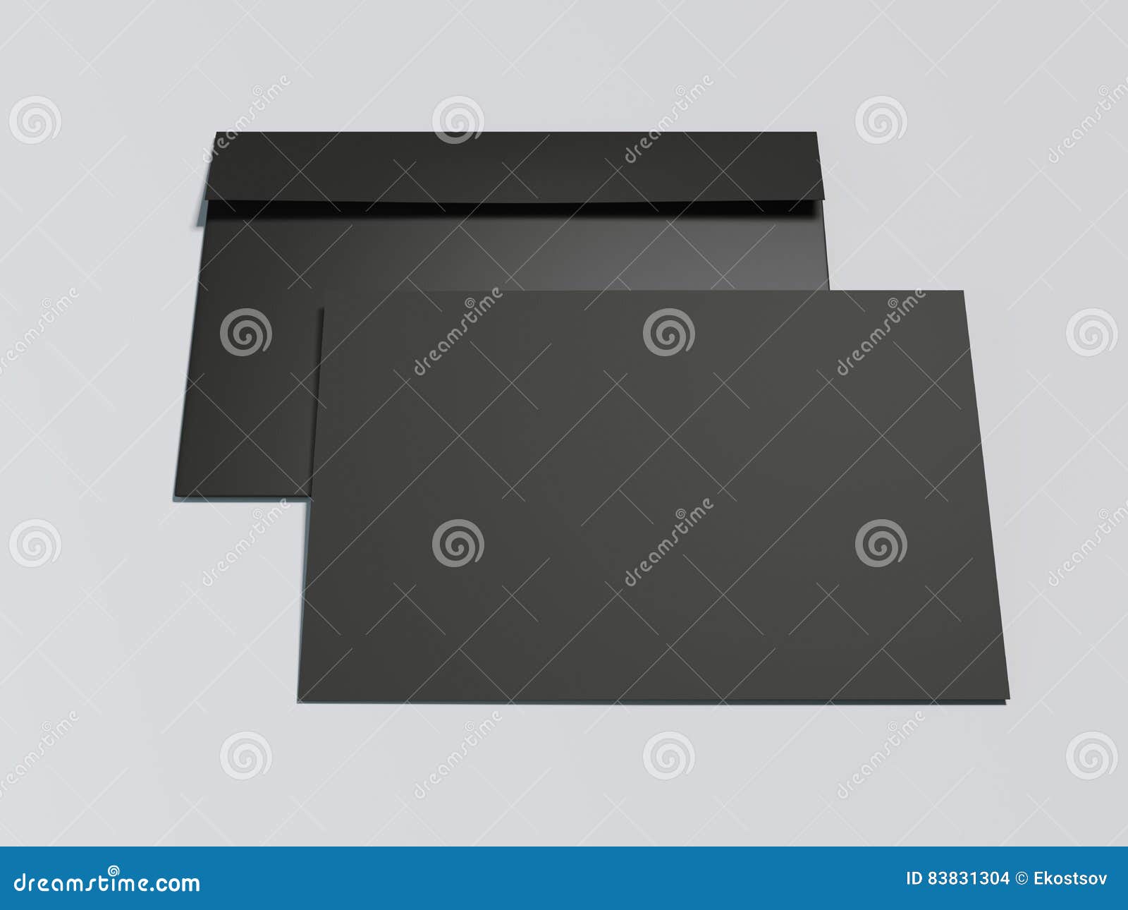 Black Envelope with Blank Paper Sheet. 3d Rendering Stock Illustration ...
