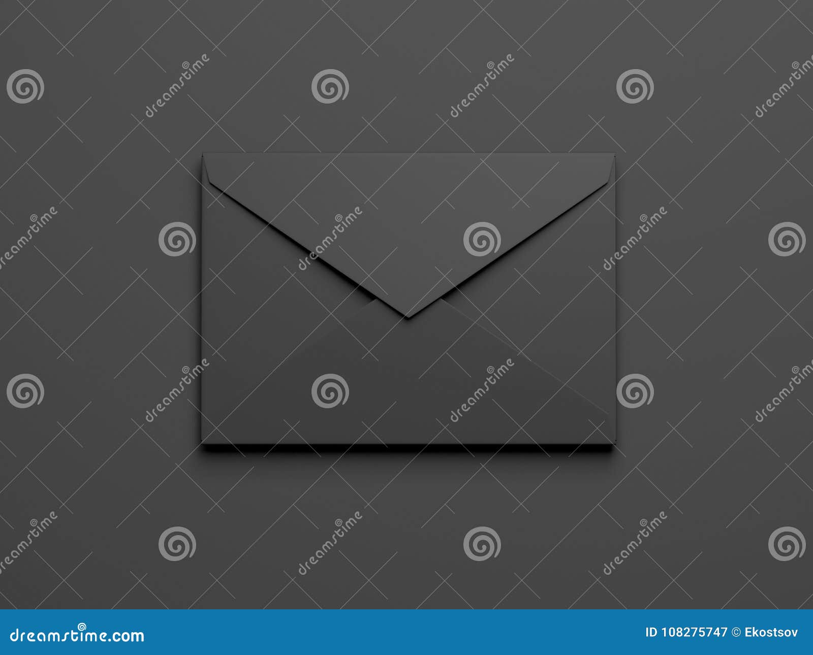Black Envelope. 3d Rendering Stock Illustration - Illustration of ...
