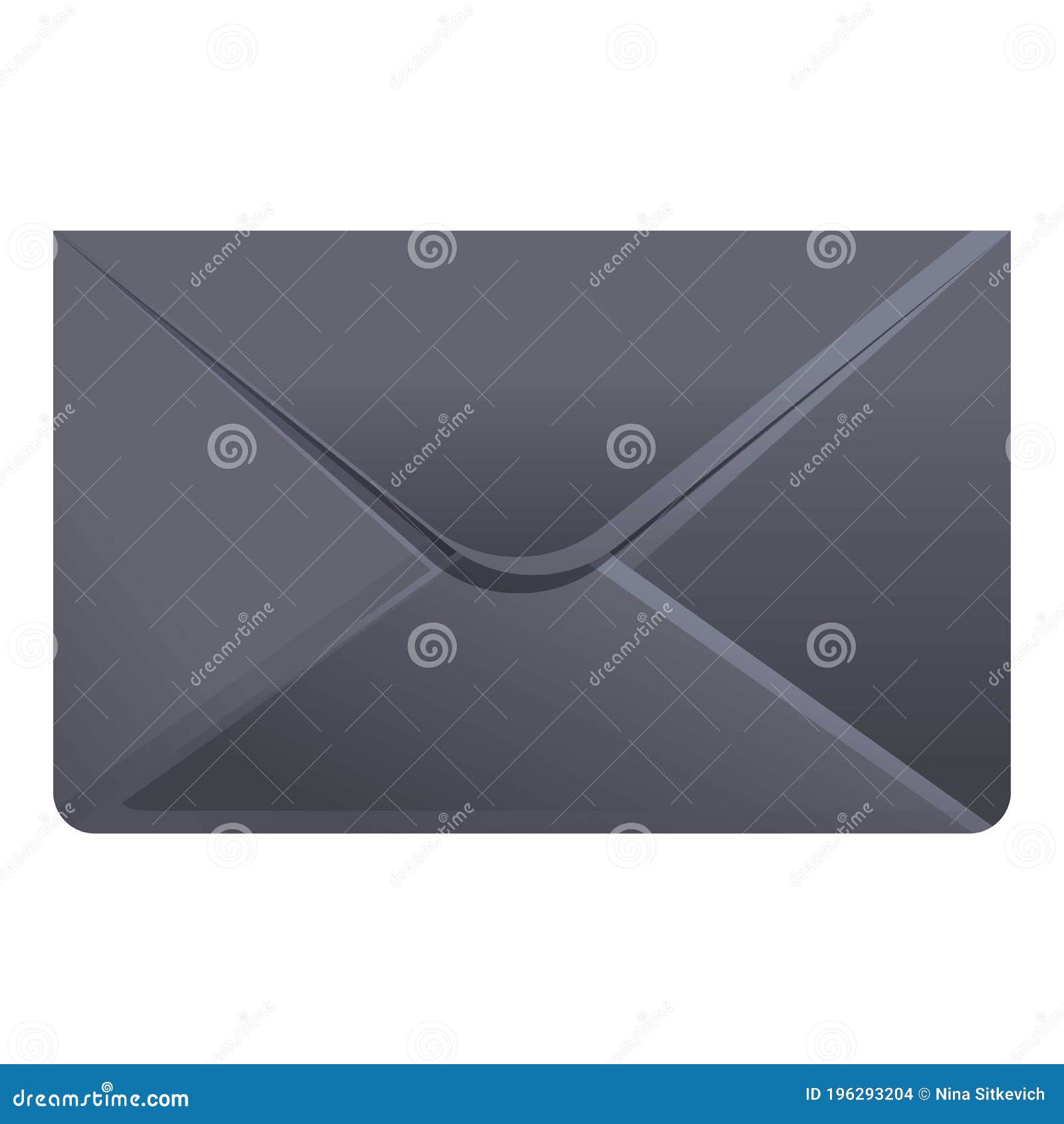 Black Envelope Front And Back View Isolated On White Background ...