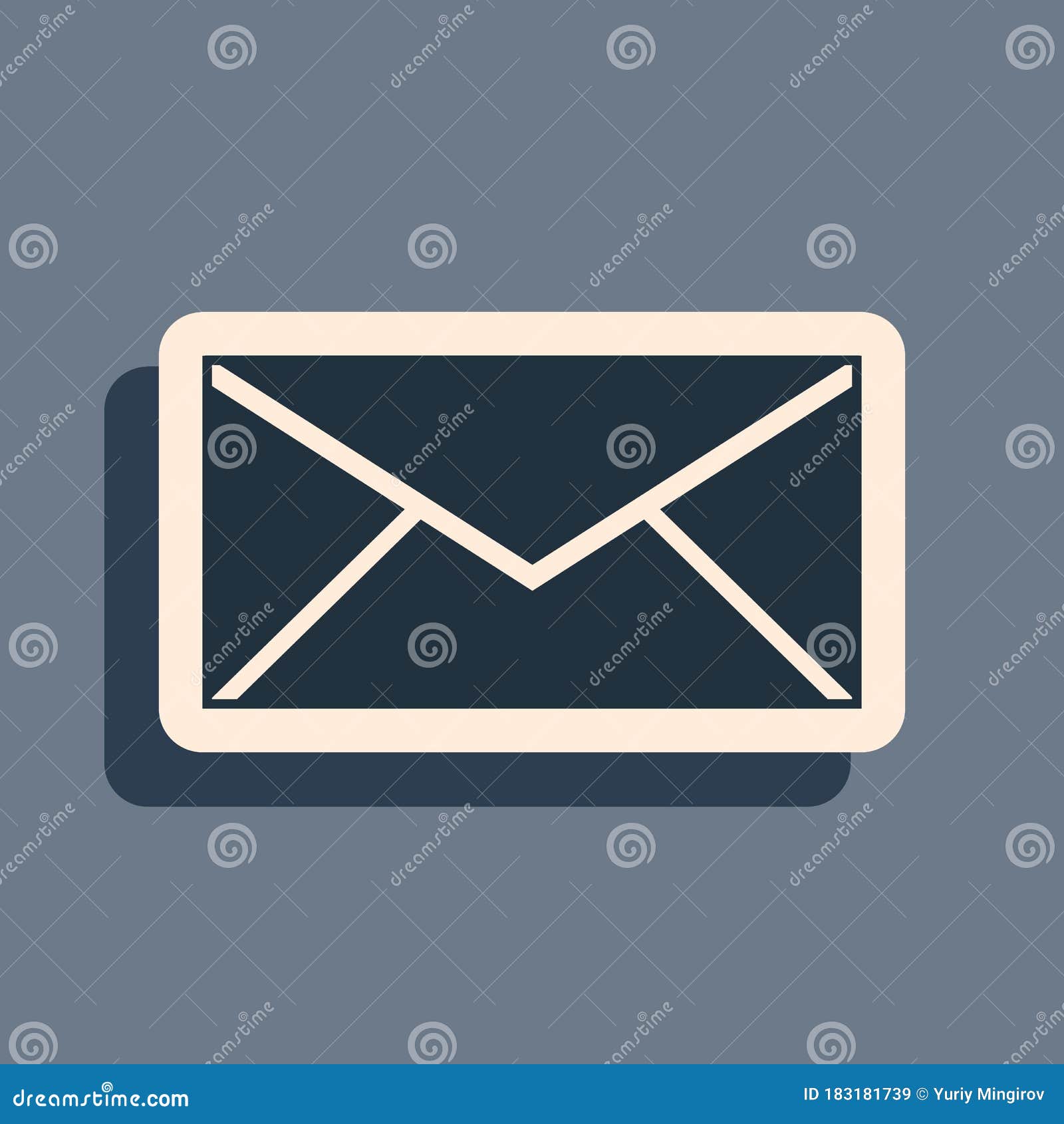 Black Envelope Icon Isolated on Grey Background. Email Message Letter ...