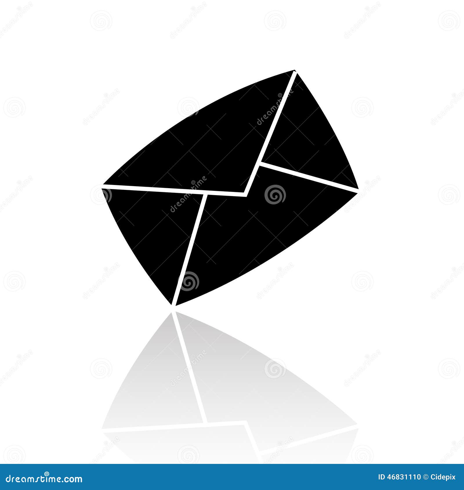 Black envelope stock vector. Illustration of mail, post - 46831110