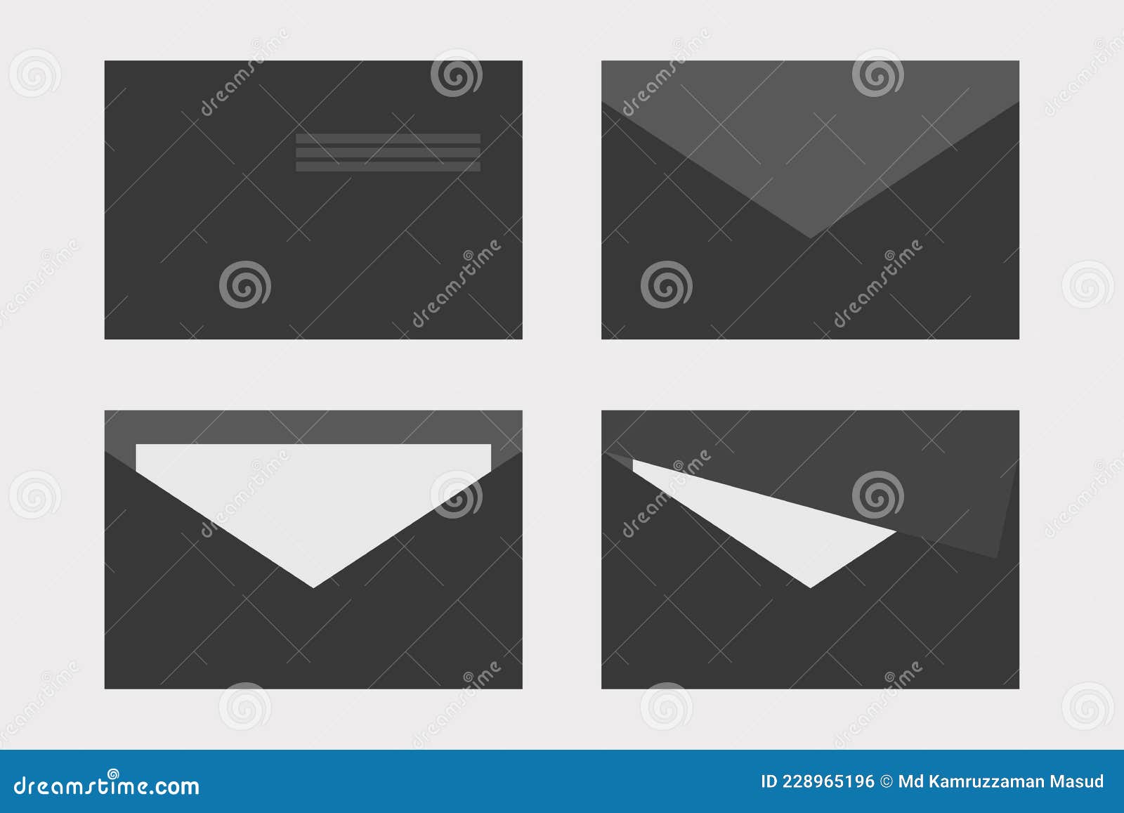 Black Envelopes Icon Set Vector Illustration. Stock Vector ...