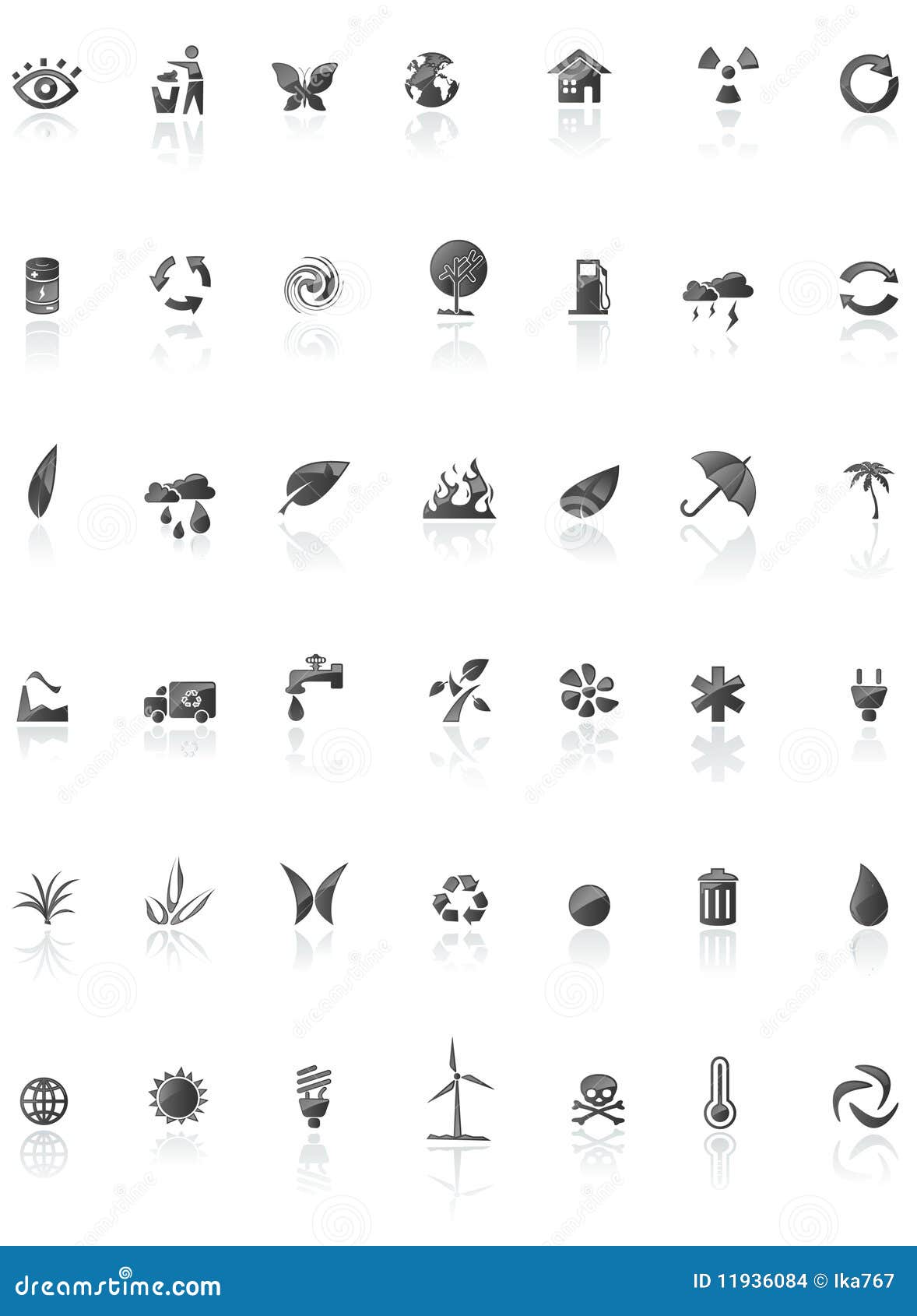 Black enviroment icons stock vector. Illustration of conservation ...