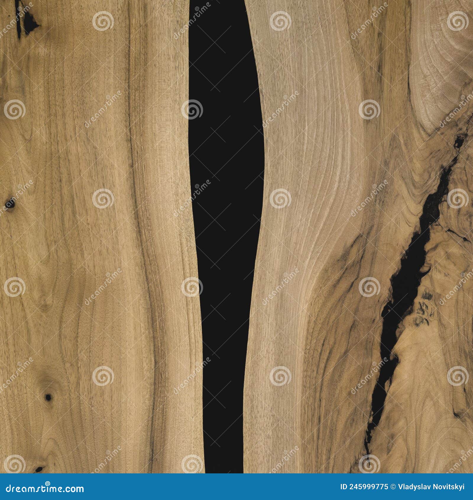 Black Epoxy Resin Panel with Walnut Stock Image - Image of banner ...
