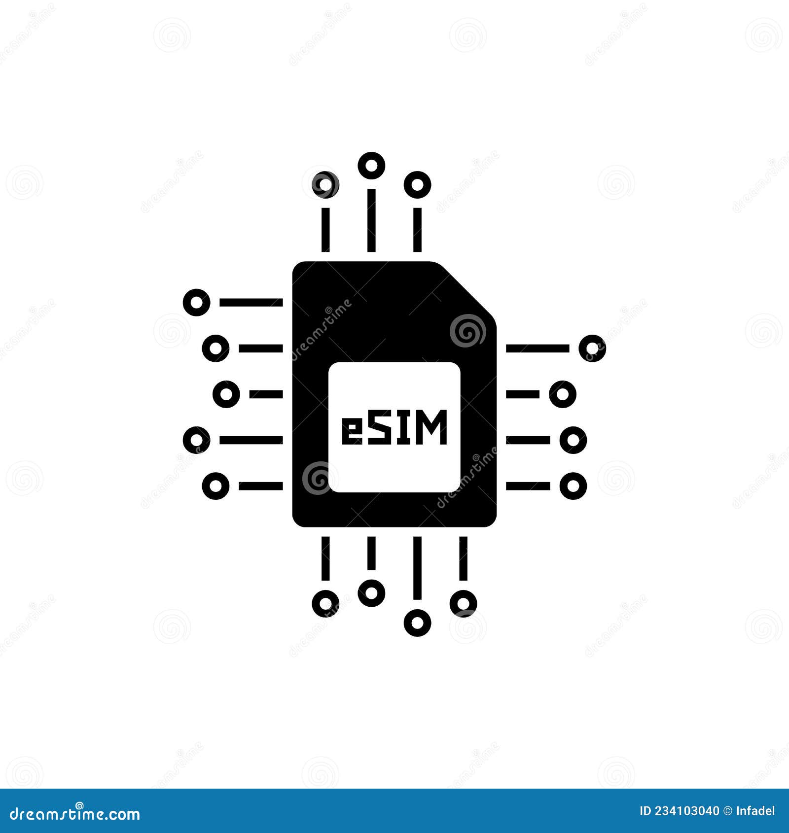 ESIM Modern And Tetechnology Of Future. Embedded SIM Card Icon Symbol ...