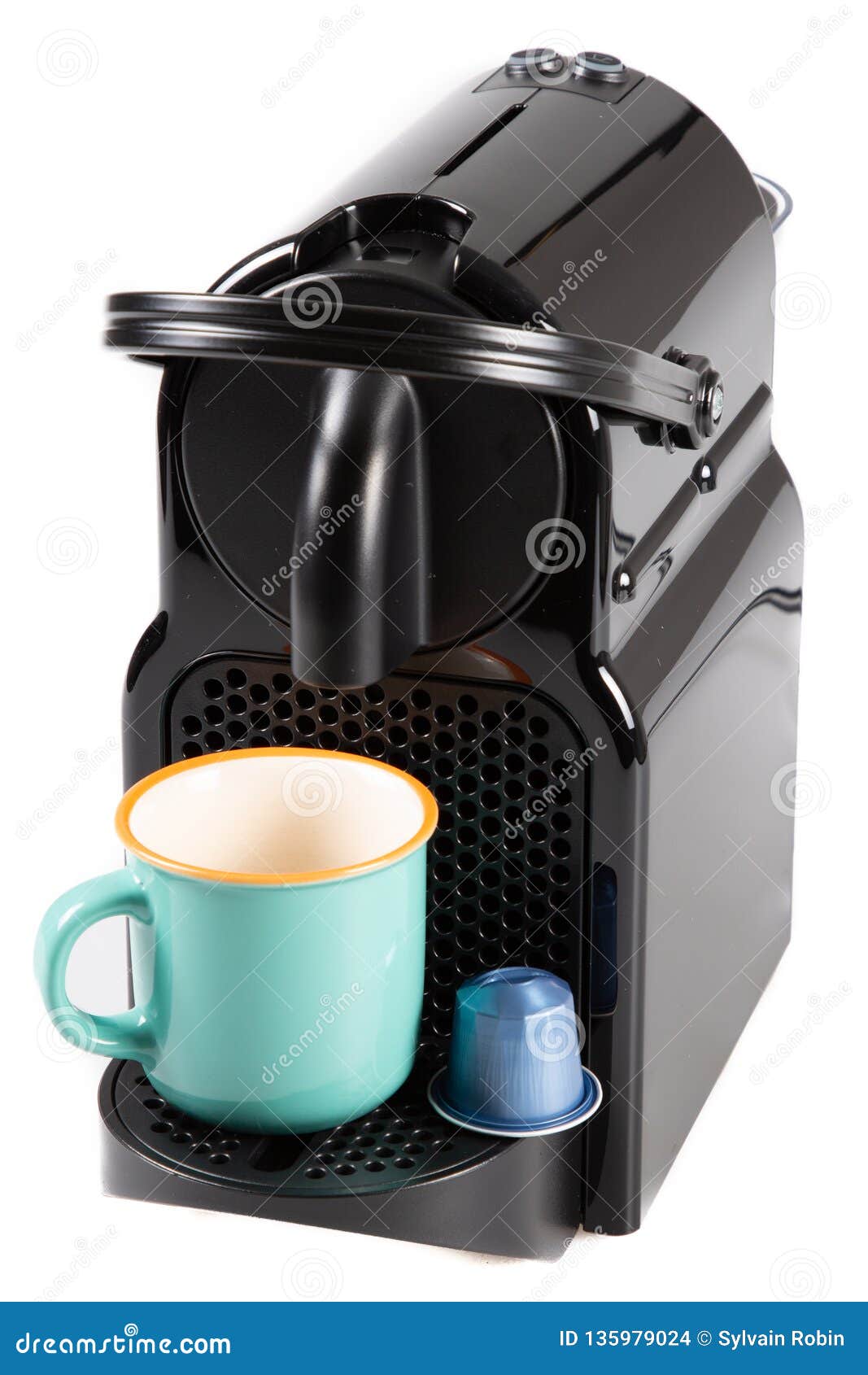 An Espresso Coffee Machine Isolated on White Background Stock Photo ...