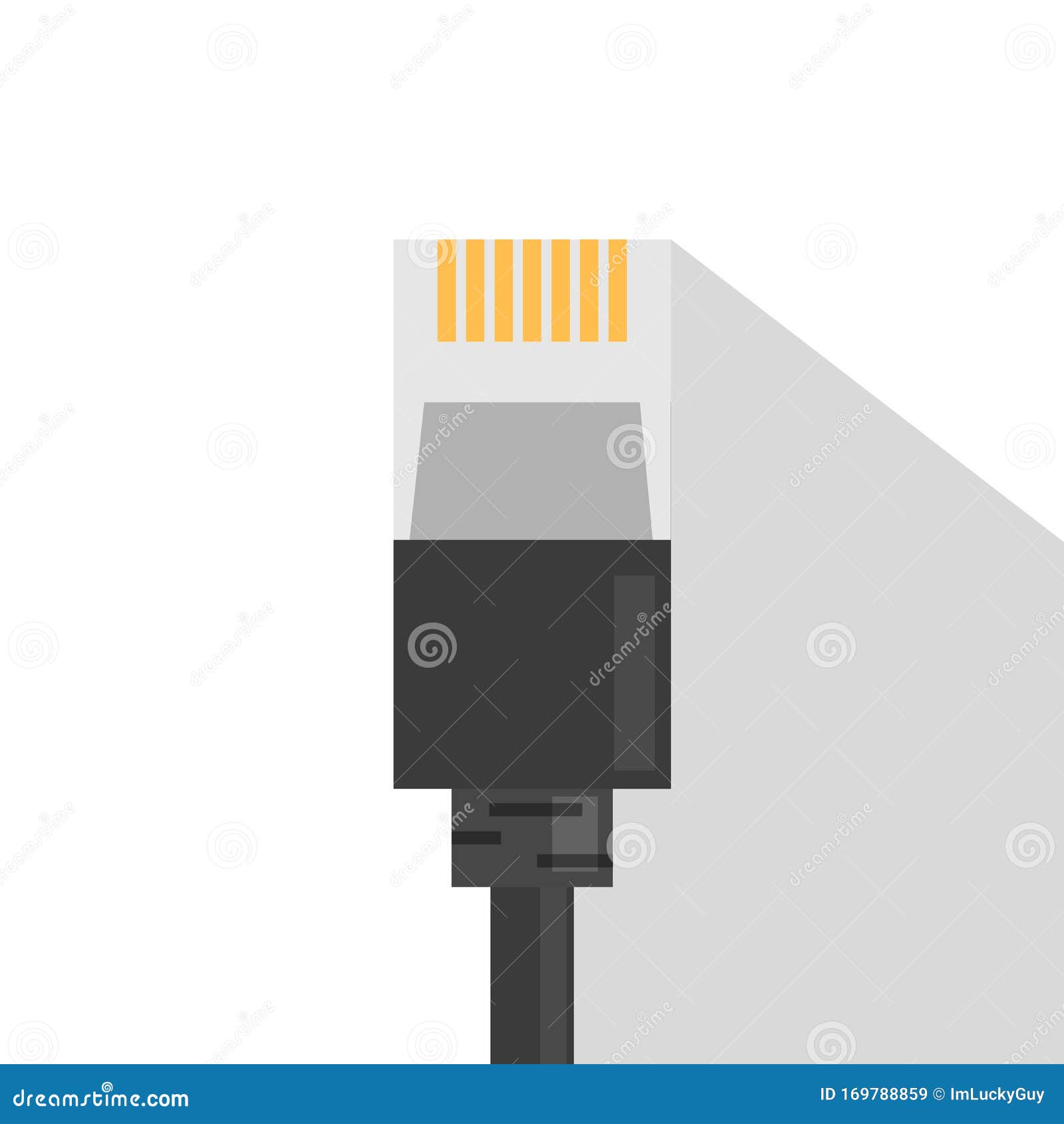 Black Ethernet Cable Vector Isolated. Connection Tool Stock ...