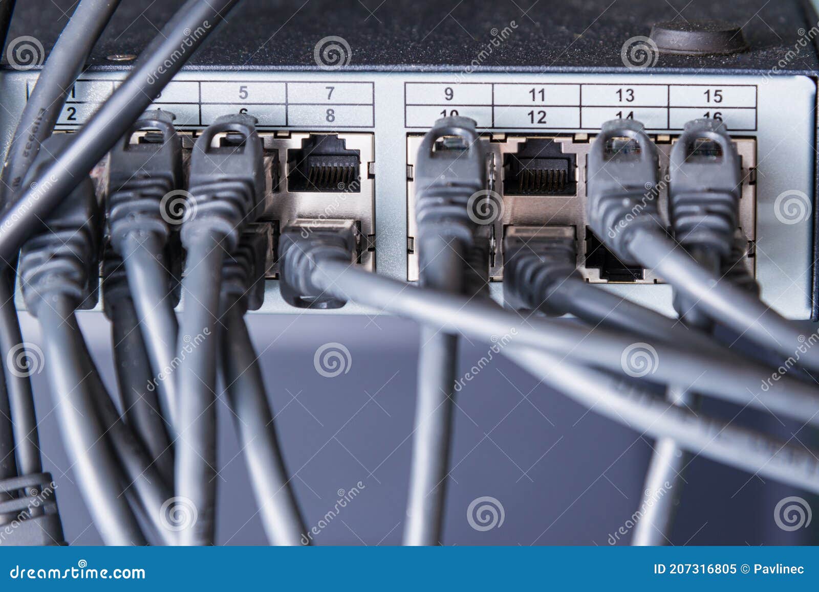 Black Ethernet Cables Connected To Switch Stock Image - Image of ...