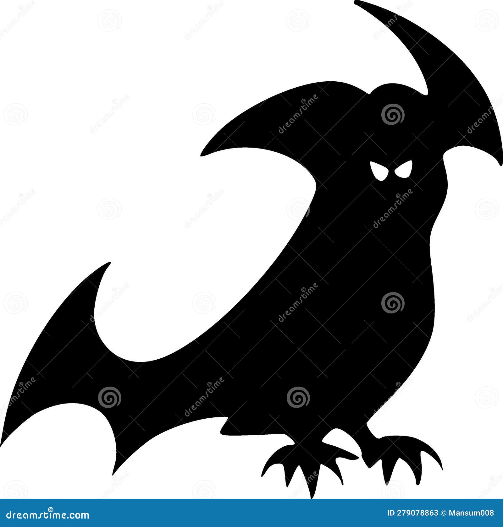 Black evil bird icon shape stock illustration. Illustration of ...