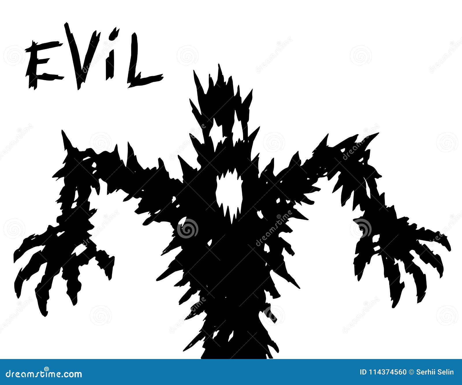 Black Evil Demon Silhouette. Vector Illustration. Stock Vector ...