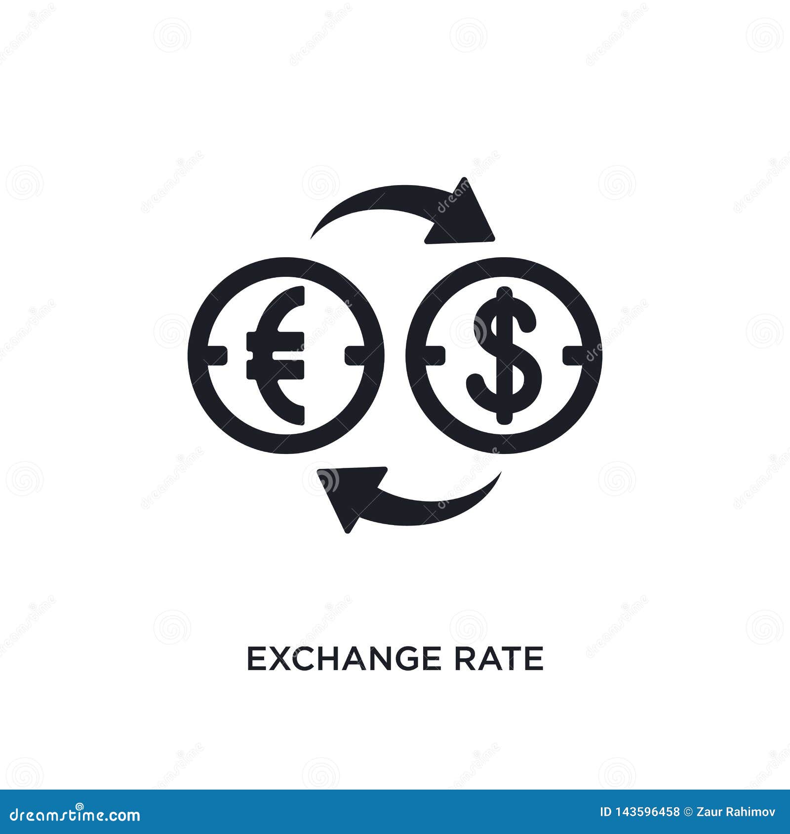Black Exchange Rate Isolated Vector Icon. Simple Element Illustration ...