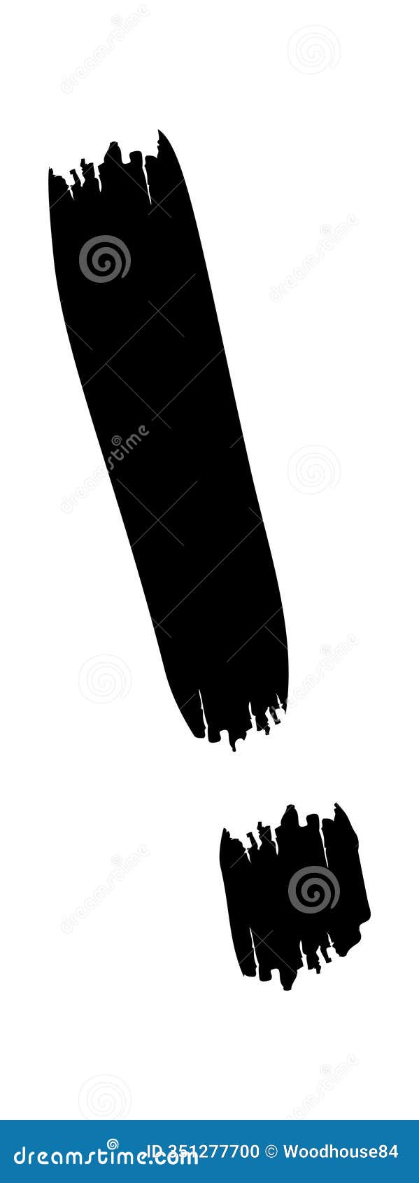 Black Exclamation Mark Brush Stroke Stock Vector - Illustration of ...
