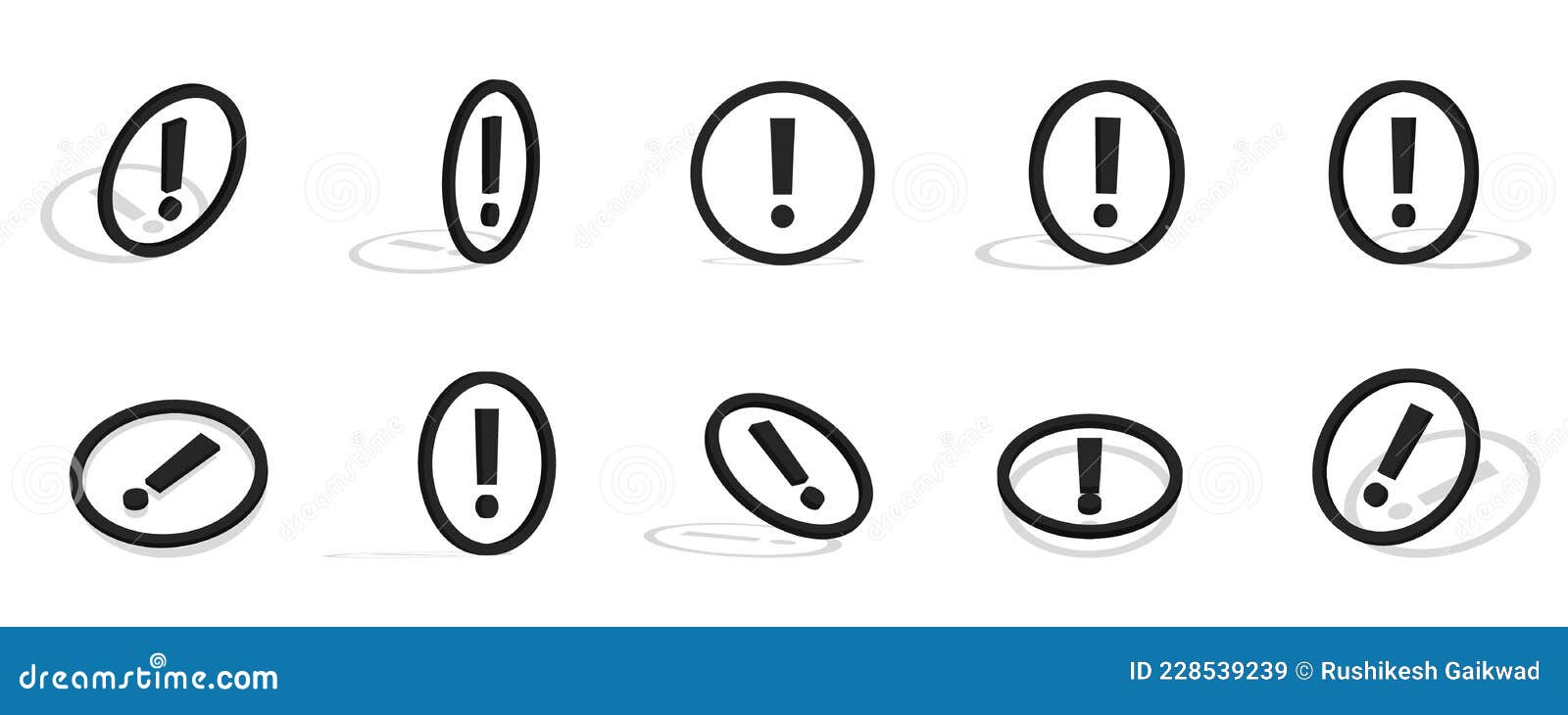 Set Of Different Exclamation Marks, Important Information Symbols ...
