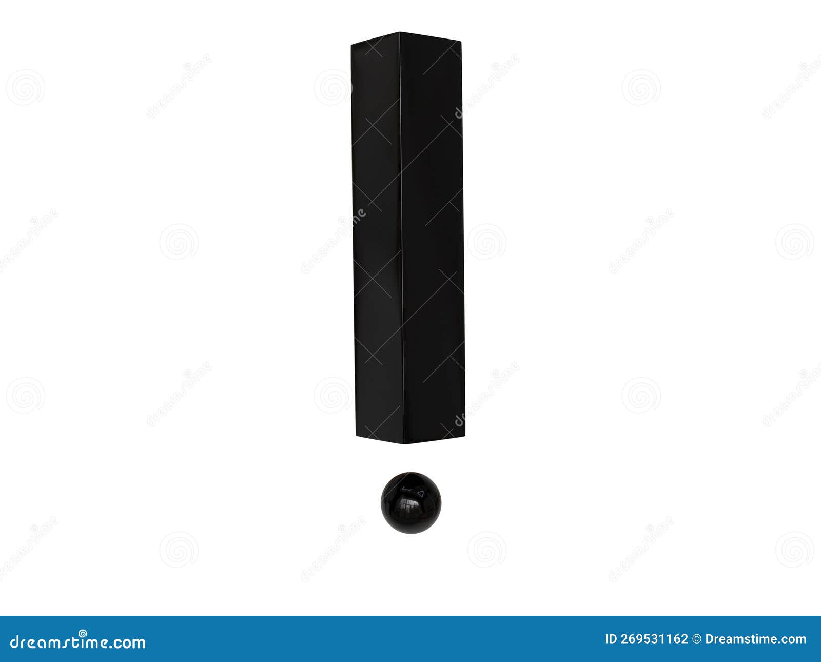 Black Exclamation Mark. 3d Render. Stock Illustration - Illustration of ...