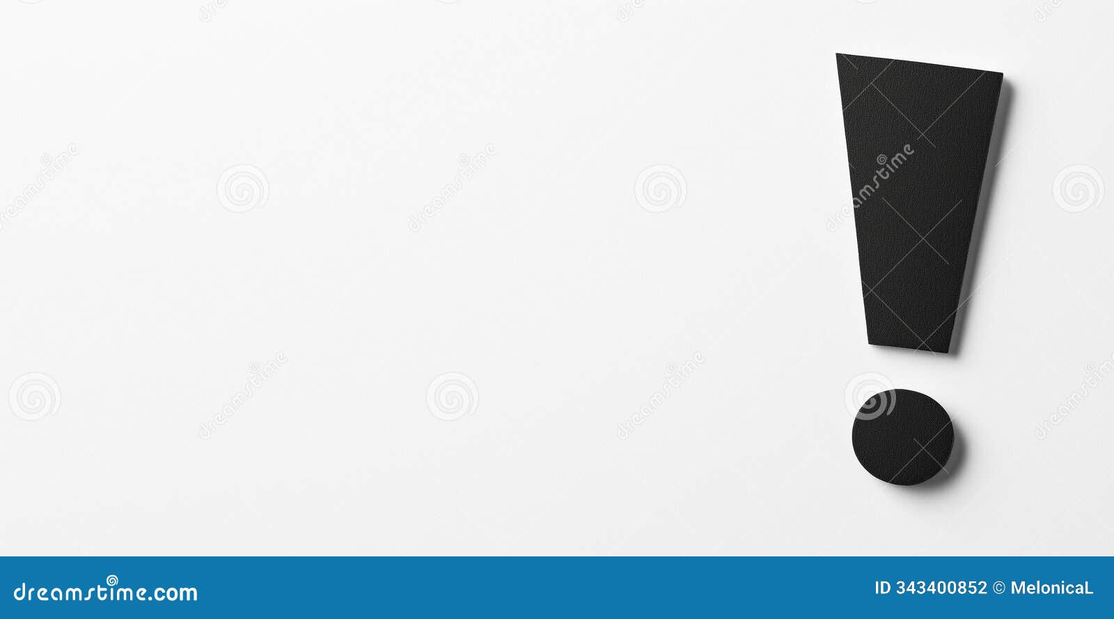 Black Exclamation Mark on a White Background with Copy Space, Perfect ...