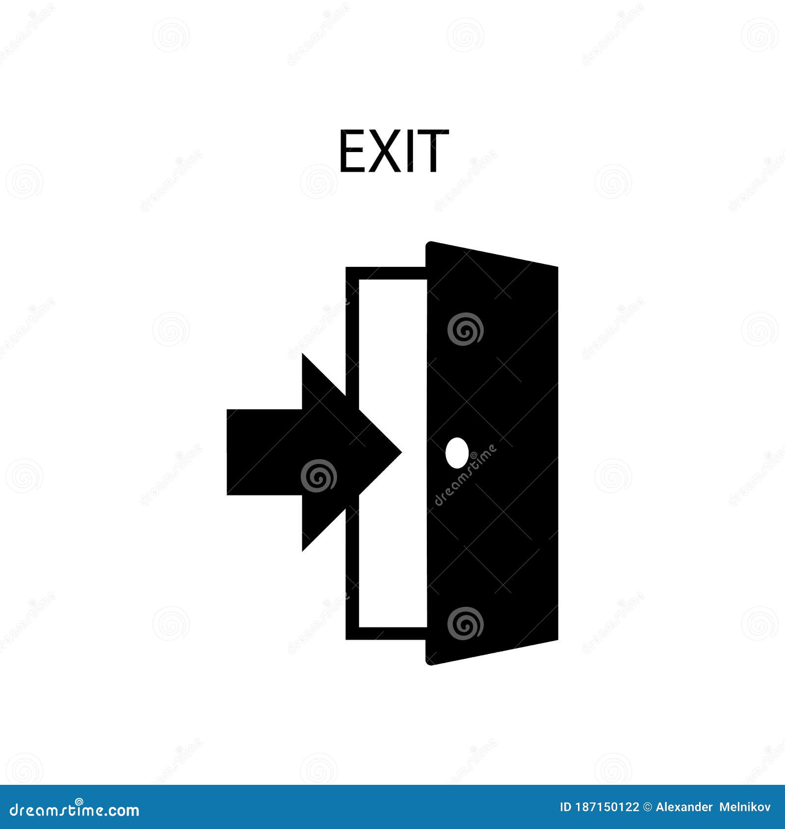 Black Exit Icon Isolated On Transparent Background. Fire Emergency Icon ...