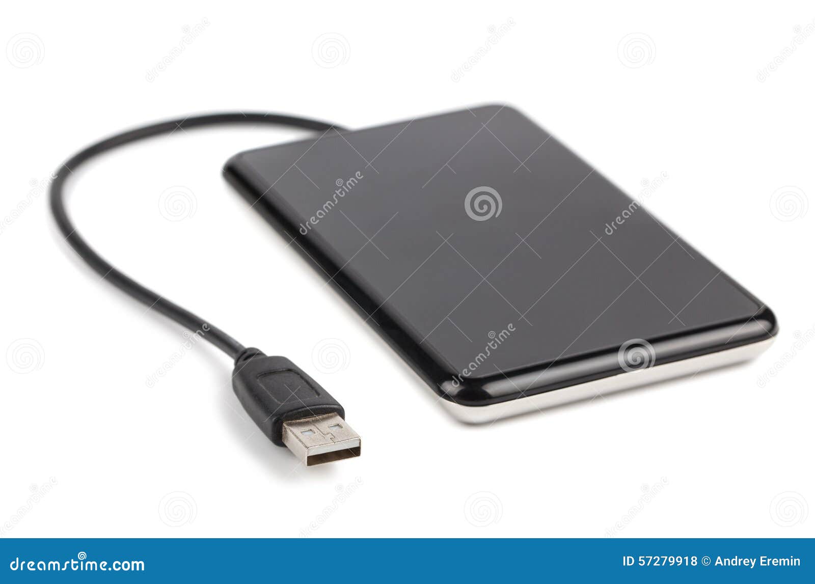 Black USB 3.0 External Hard Drive Case 2.5 Inch Isolated On A White ...