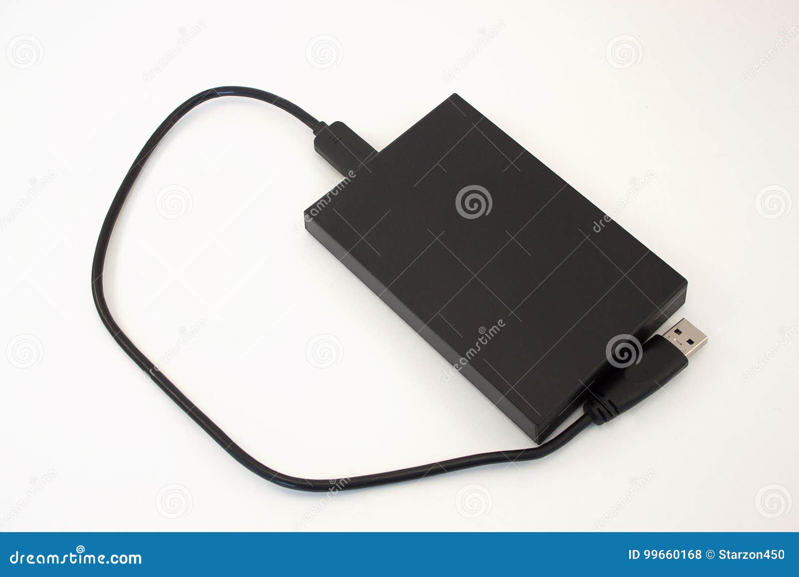 Black External Hard Disk Isolated on the White Background. Stock Photo ...