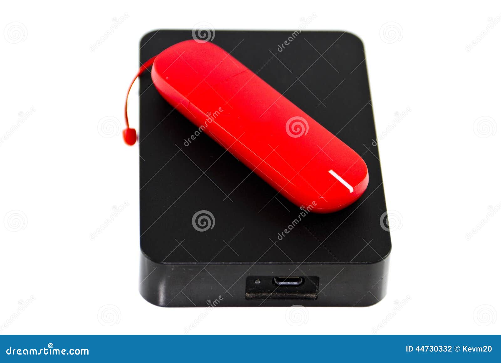 Black External Hard Drive Disk with Internet Stick Stock Photo - Image ...