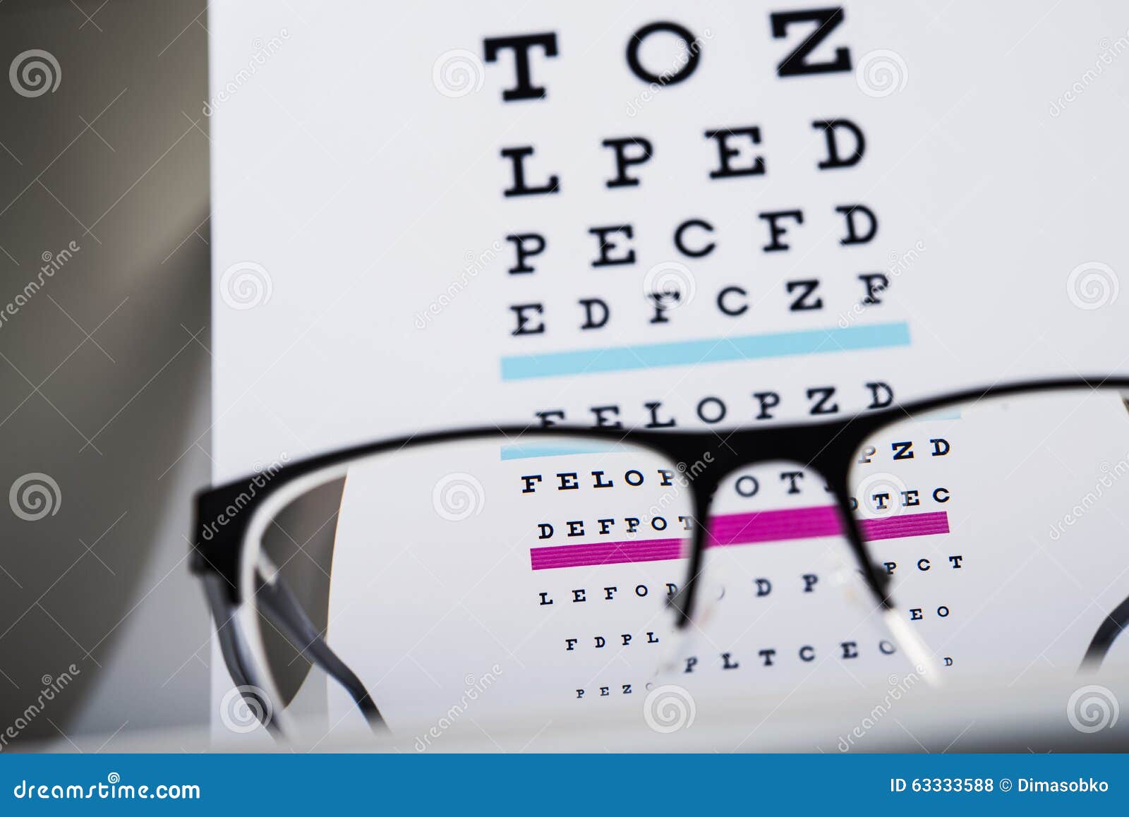 Black Eye Glasses and Focus Exam Test Stock Photo - Image of black ...