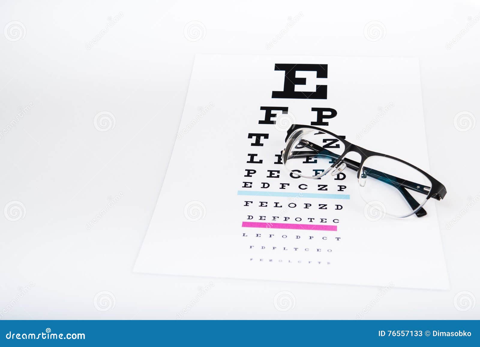 Black Eye Glasses and Focus Exam Test Stock Image - Image of equipment ...