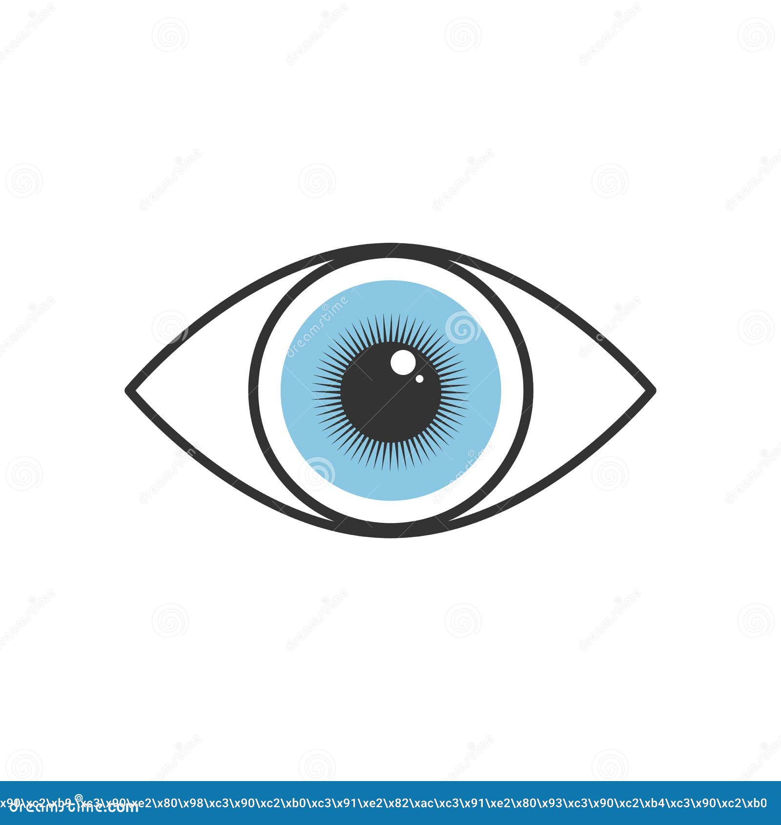 Black Eye Vector Icon Isolated on the White Background Stock Vector ...