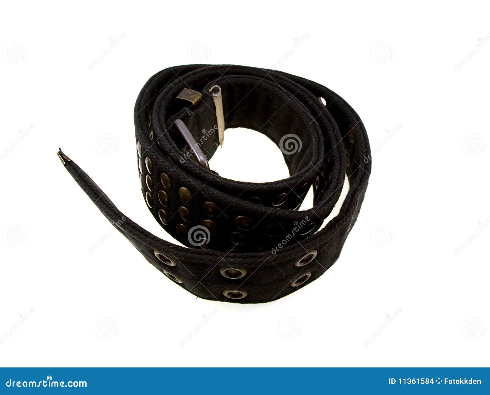 Black Fabric Belt with a Buckle Stock Photo - Image of four, close ...