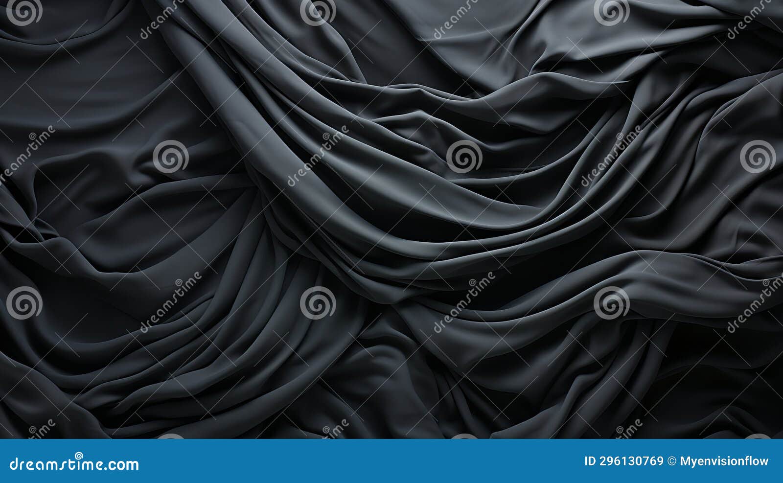 A Black Fabric Draped Over a Surface Stock Illustration - Illustration ...
