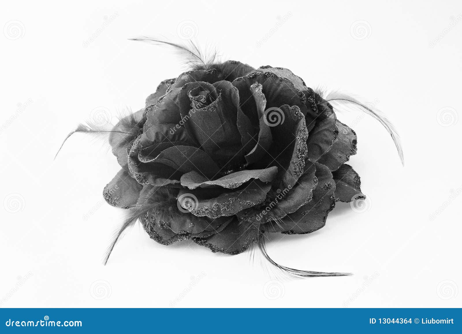 Black fabric rose stock photo. Image of feathers, rose - 13044364