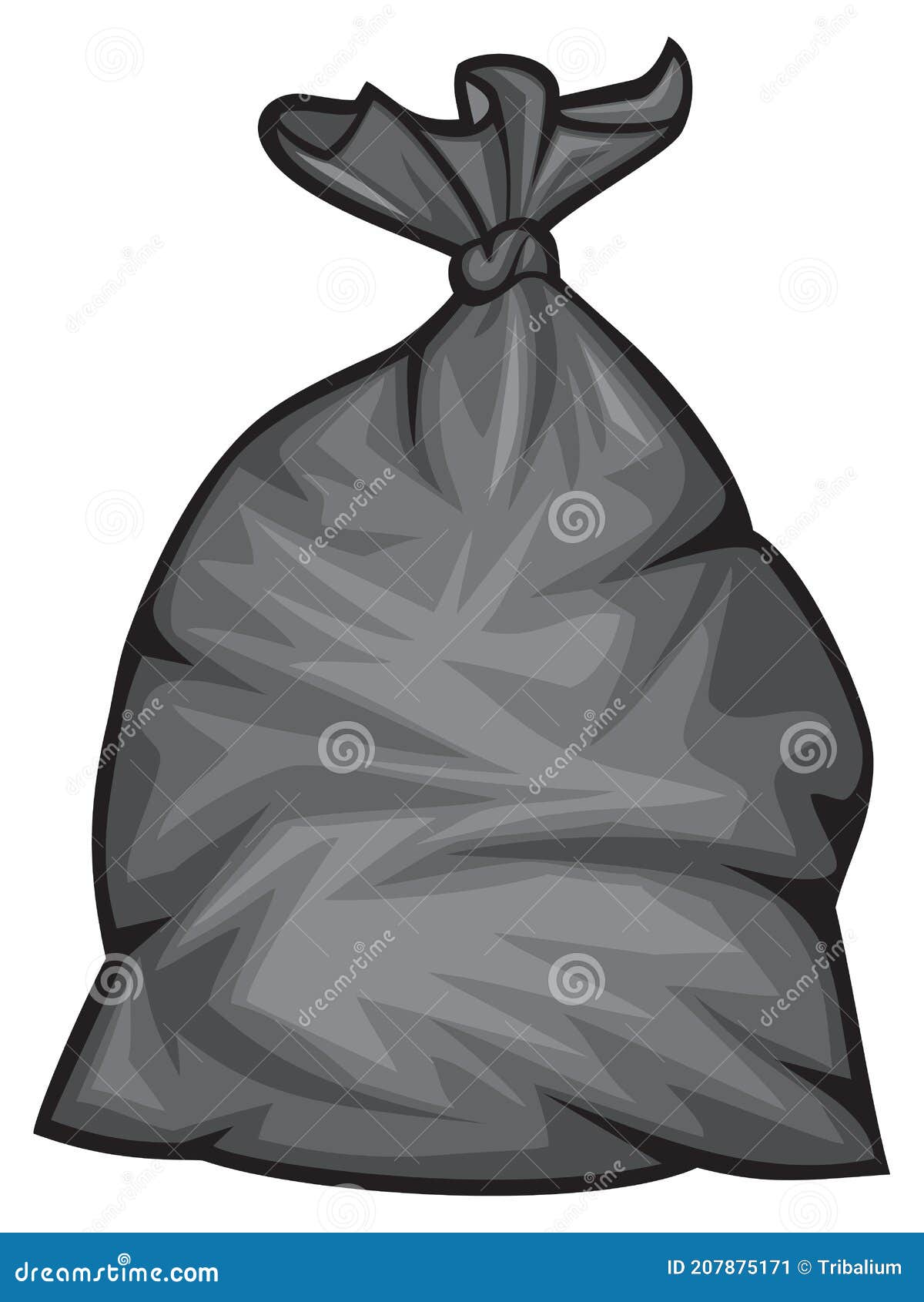 Black Fabric Sack Bag Vector Illustration Stock Vector - Illustration ...