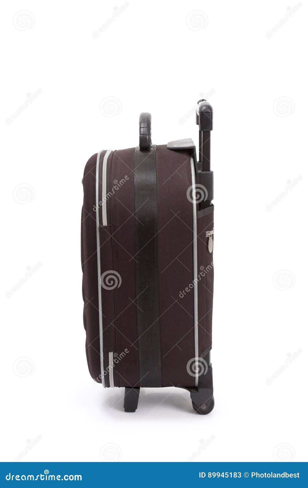 Black Fabric Travel Bag, Side View. Stock Image - Image of storage ...