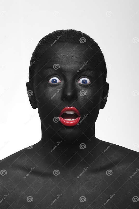Black face stock image. Image of head, dramatic, cosmetic - 7819875